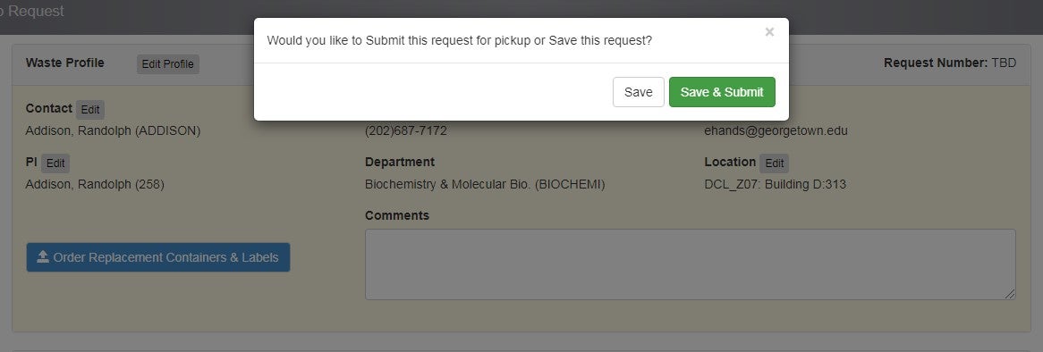 GU Safety Management Portal - Waste Pickup Request - Office of ...